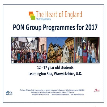 Heart of England Study Programmes PON Groups brochure 2017 | PDF