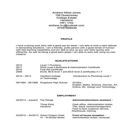 AMJ CV | DOC | Business | Business and Finance