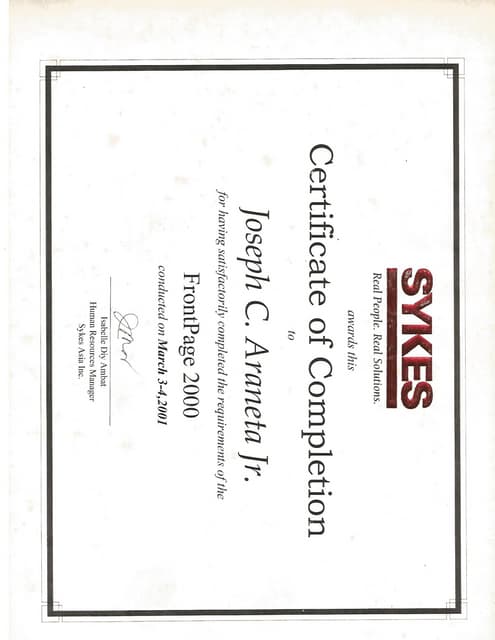 Impact Certificate of Accomplishment Getting to the Heart of Te | PDF