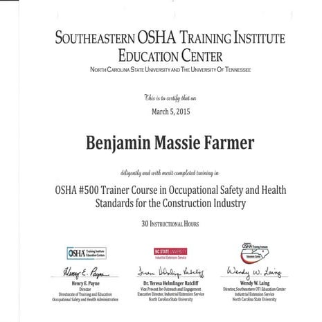 OSHA 500 March2015 | PPT