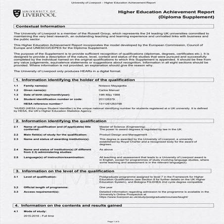 Higher Education Achievement Report (HEAR) | 201126379 | PDF