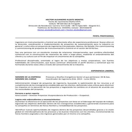 CV Hector Alzate_160915 | PDF