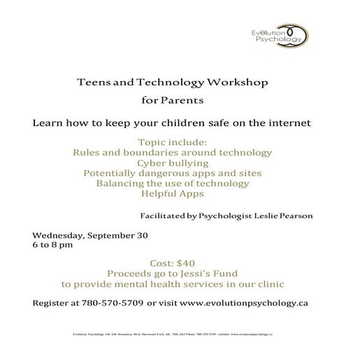 Technology workshop poster | DOCX | Mental Health | Diseases and Conditions