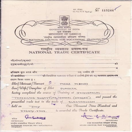 National Trade Certificate | PDF