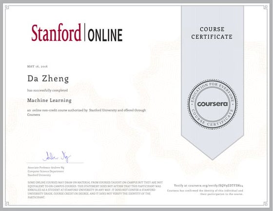 Stanford Machine Learning Certificate | PDF