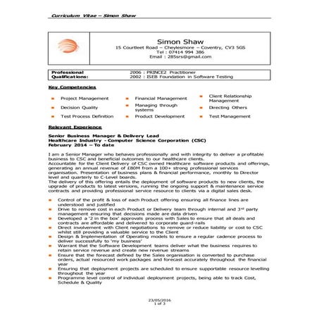 CV Simon Shaw | DOCX