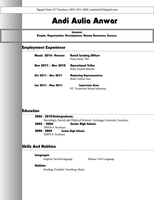 CV Andri Setiawan (NEW) | PDF