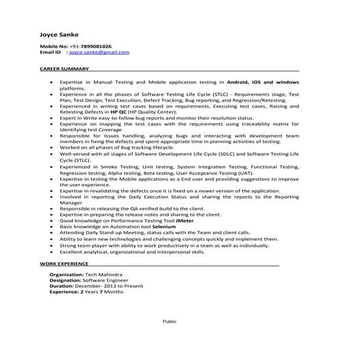 Joyce S Resume | PDF