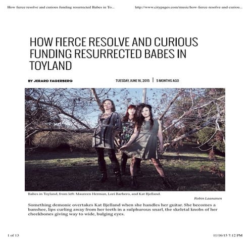 How fierce resolve and curious funding resurrected Babes in Toyland ...