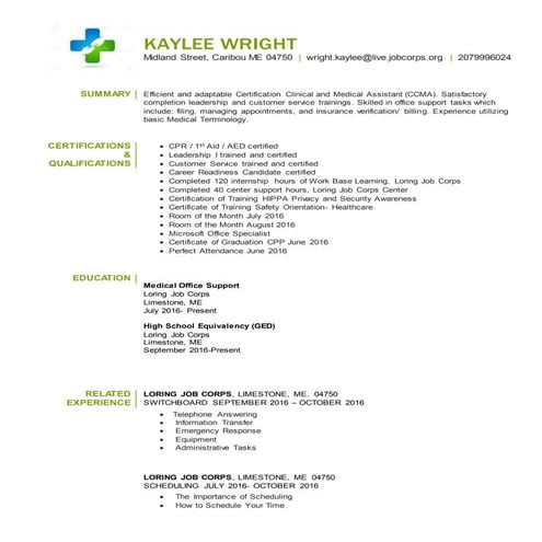 KAYLEE wright RESUME 1 | DOCX