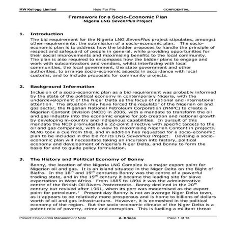 Framework For A Socio-Economic Plan | PDF