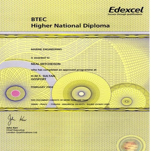 BTEC HND Marine Engineering | PDF