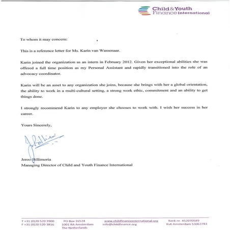 reference letter CYFI | PDF