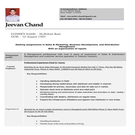 JEEVAN RESUME | DOC