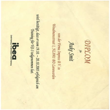 Certificate Industrial Automation A.Smit