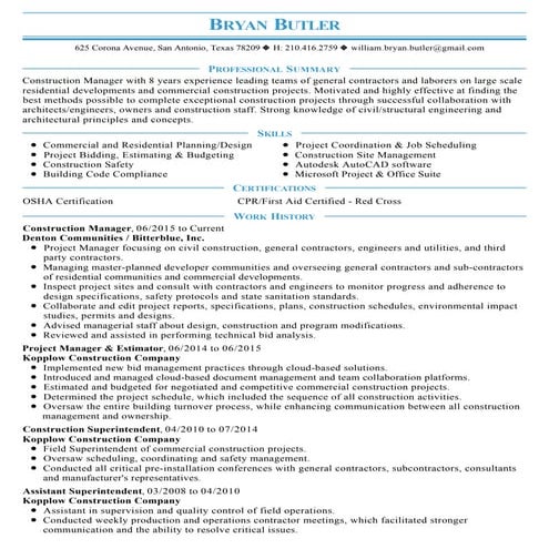 Bryan Butler Resume A1 | PDF