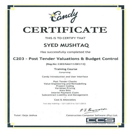 Candy Software Certificate | PDF