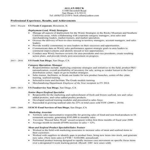 Allan_Heck_resume | DOC | Sales | Business