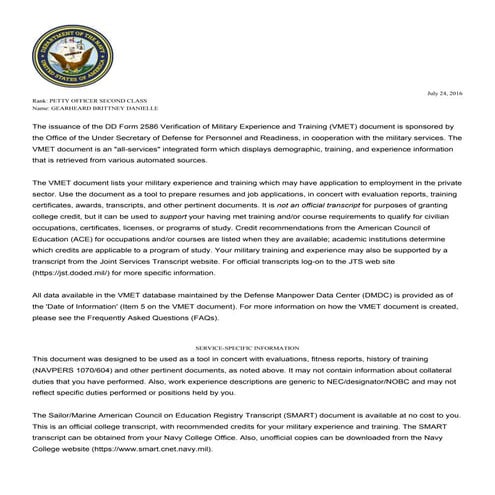Soldier's Training Guide to the Officer Record Brief_02MAY12 | PDF
