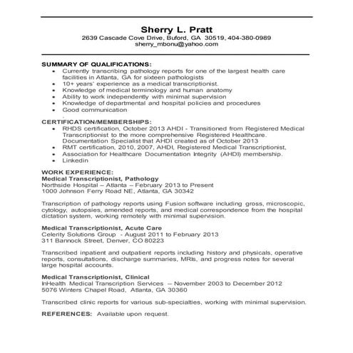 Sherry Pratt resume | DOCX