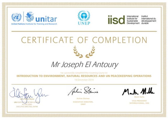 UNISDR Certificate | PPT