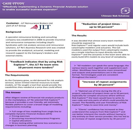 Case Study JLT Re FINAL Jan 2012 CV | PDF