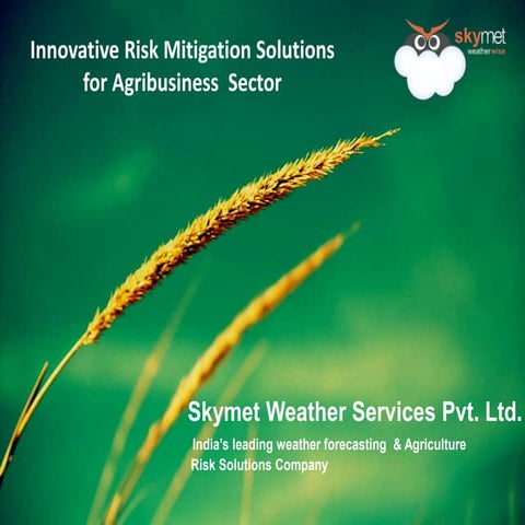 Skymet - Agribusiness Risk Mitigation | PPT