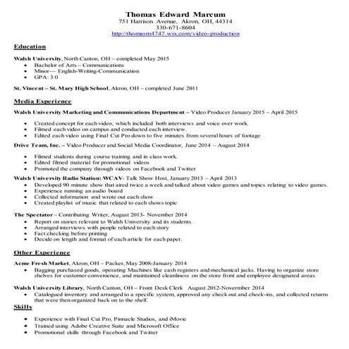 Thomas Marcum presentations