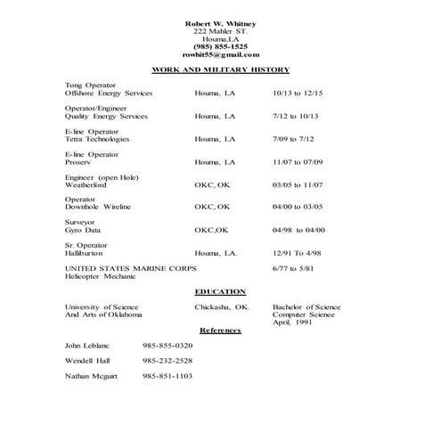 Tom resume' updated june 2016 pm | PDF