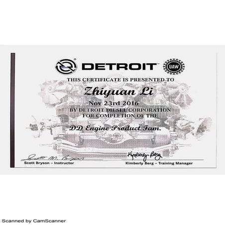 DD Engine Familiarity Training Certificate | PDF