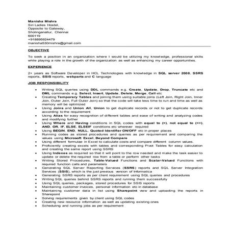 Manisha_2+Resume | DOCX
