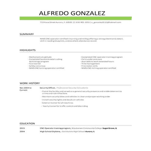 Freddys Resume cnc | DOCX