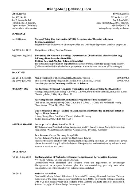 Chen Hsiang Sheng presentations