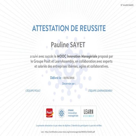 certificat MOOC | PPT