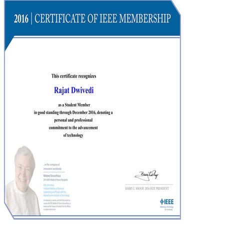 IEEE Membership Certificate | PPT