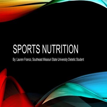 Education Project Sports Nutrition Presentation | PPTX | Healthy ...