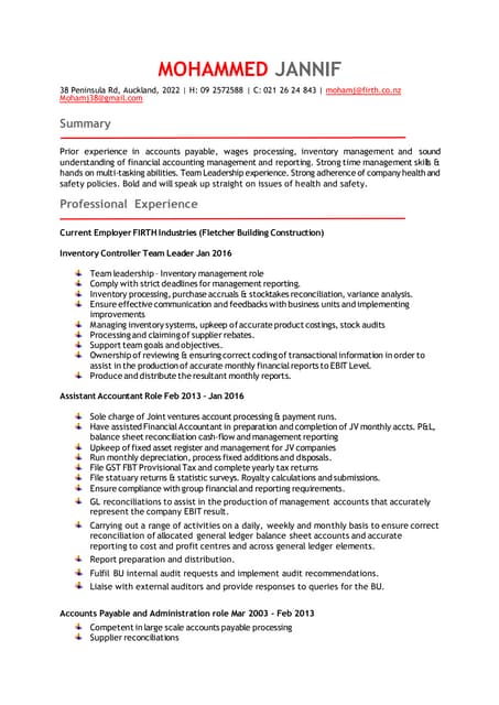 Phozia Omar CV | DOCX | Business Accounting & Finance | Business