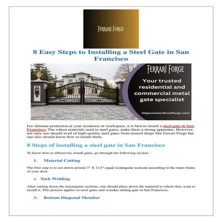 8 Easy Steps to Installing a Steel Gate in San Francisco | PPT