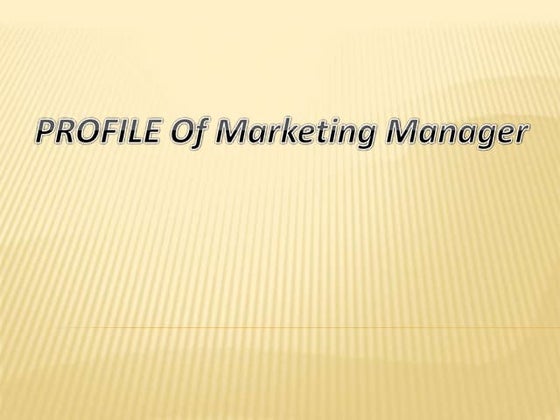 Marketing management | PPT
