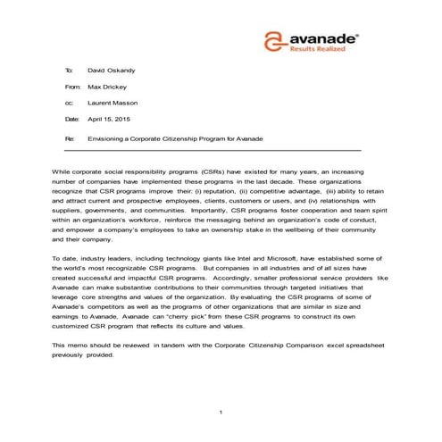 CSR Memo (final1) | DOCX