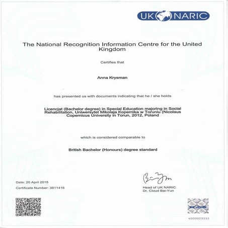 NARIC Bachelor degree certificate.compressed | PDF