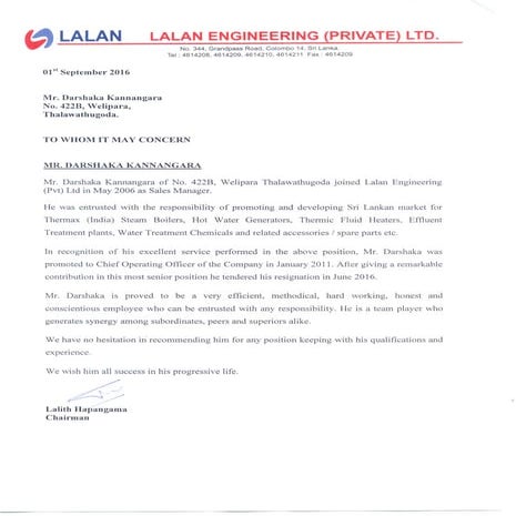 Lalan reference letter | PDF