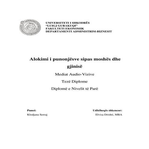 Tema e diplomes Klodjana Serraj | PDF