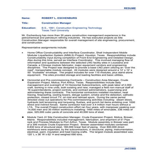 Eschenburg Resume 1 | DOC