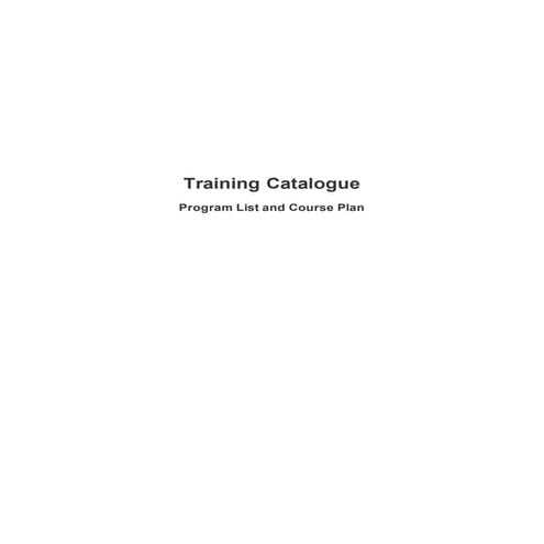 Training Catalogue | DOCX
