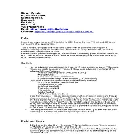 Stev CV.v1 | IT and Internet Support | Internet