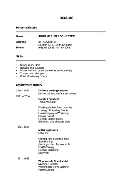 John Rochester presentations