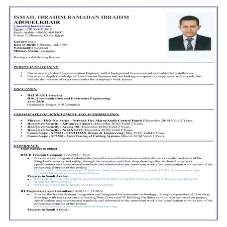 Ismail-CV-2017 | PDF | Technology & Computing