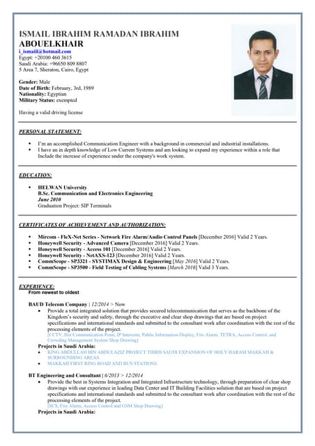 Shokr CV - short | PDF | Computing | Technology & Computing