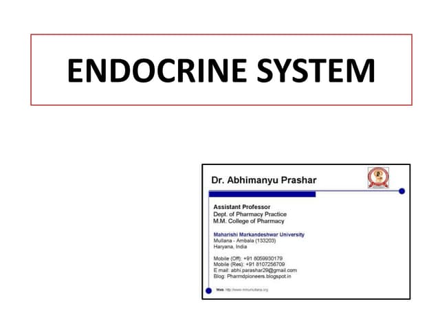 Endocrine and Lymphatic System | PPTX